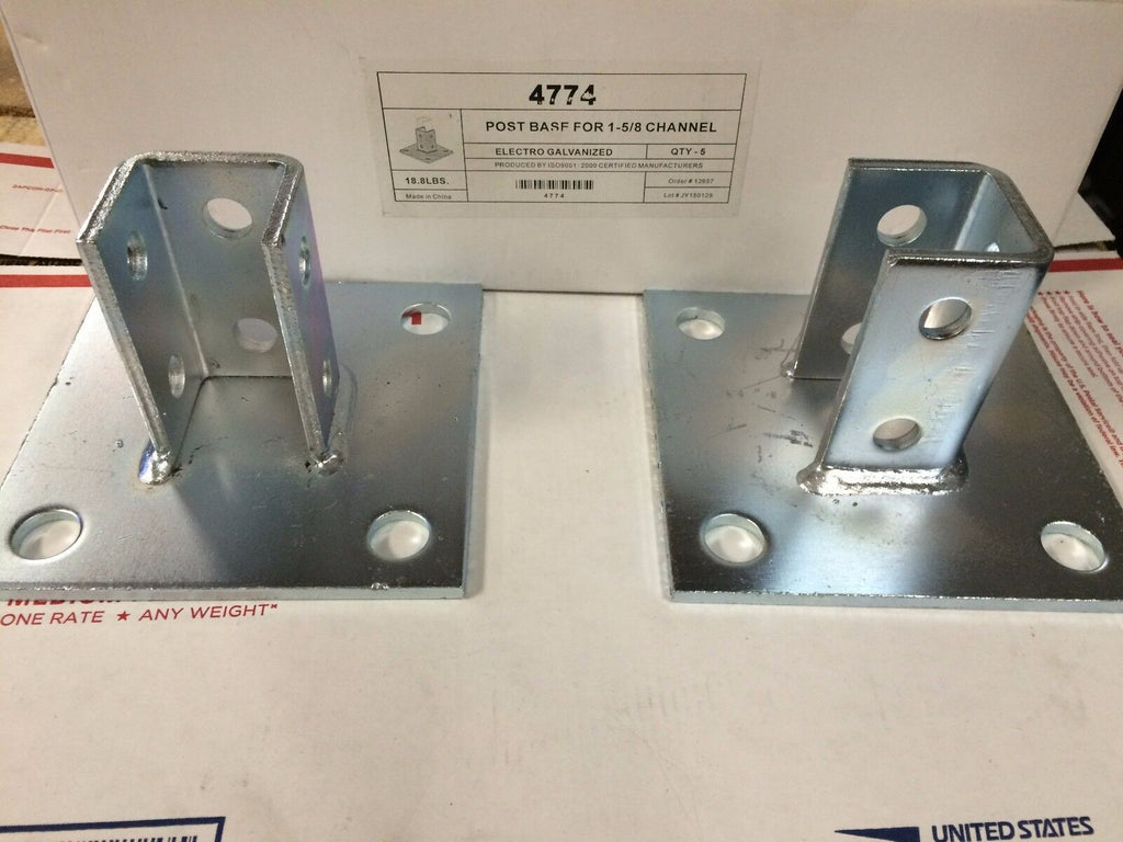 Square Post Base 1 5/8" for Unistrut / B-Line Channel #4774 P2072ASQ E ...