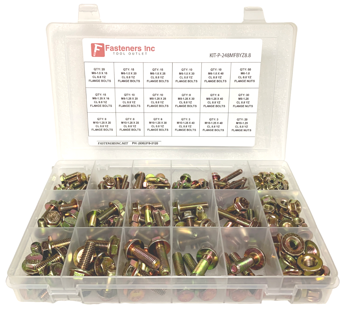 248 Metric Grade 8.8 YZ Hex Flange Screws Frame Bolts & Lock Nuts Asso ...