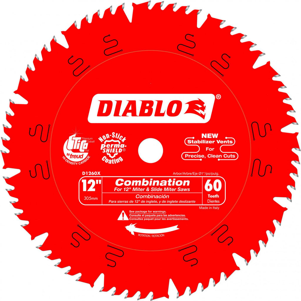 Diablo D1260X 12" X 60 Tooth Combination Circular Saw Blade – Fasteners Inc